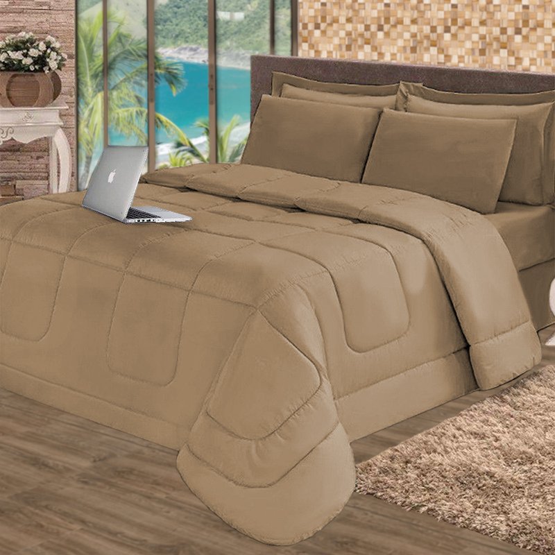 Colcha de Verão Casal Aconchego Separado Bege Cotex | MadeiraMadeira