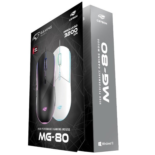 Mouse Gamer USB Preto MG-80BK C3 TECH C3TECH | MadeiraMadeira