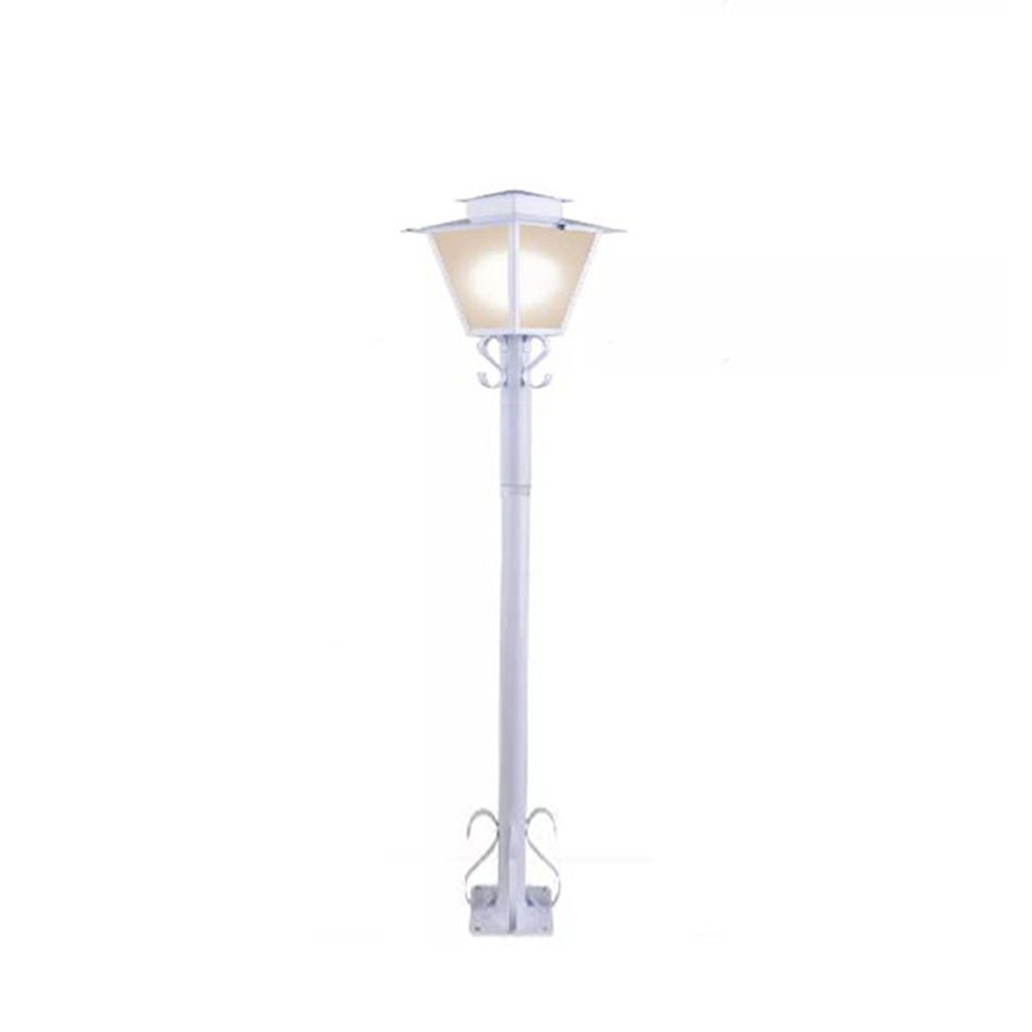 Poste de Jardim Colonial Quadrado 1,76m P7 em Aço Branco | MadeiraMadeira