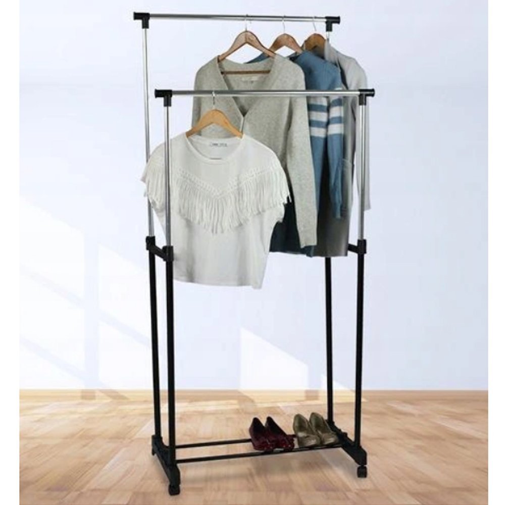 Arara Guarda Roupas C Cabideiros Duplo Sapateira Organizador Retratil ...