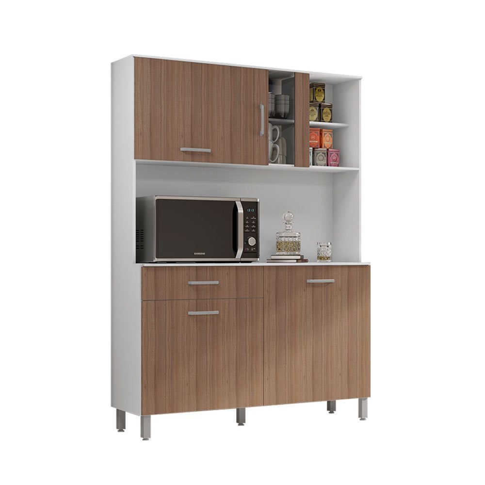 Armario de Cozinha Kit Viena Plus 1200 4 Portas 1 Gaveta Branco/montana | MadeiraMadeira
