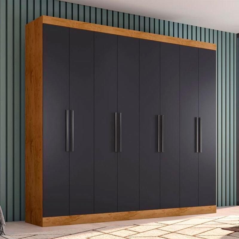 Guarda Roupa Casal Ambiente Prime 1684 Freijó Carbono - Araplac ...