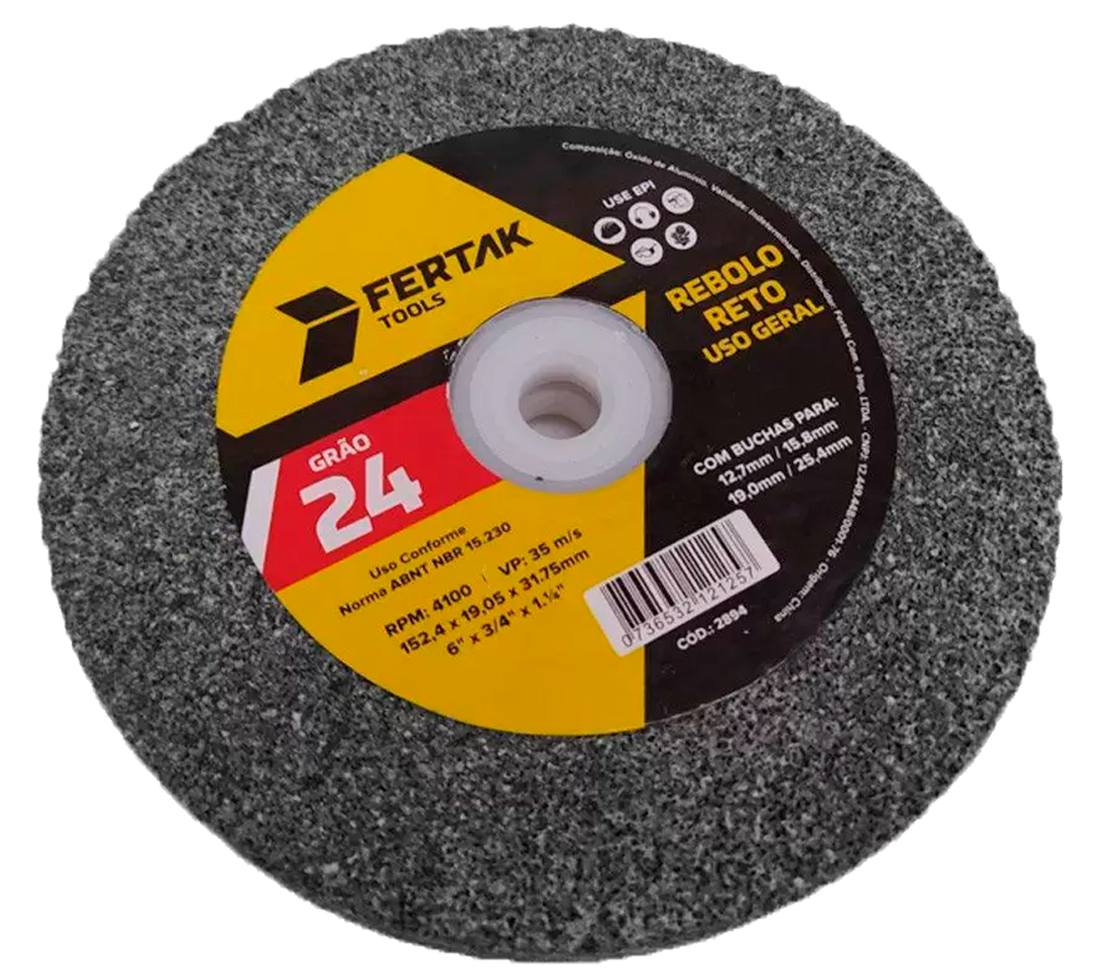 Rebolo Reto 152x20mm Mm Grão 24 Afiação Pedra Esmeril | MadeiraMadeira