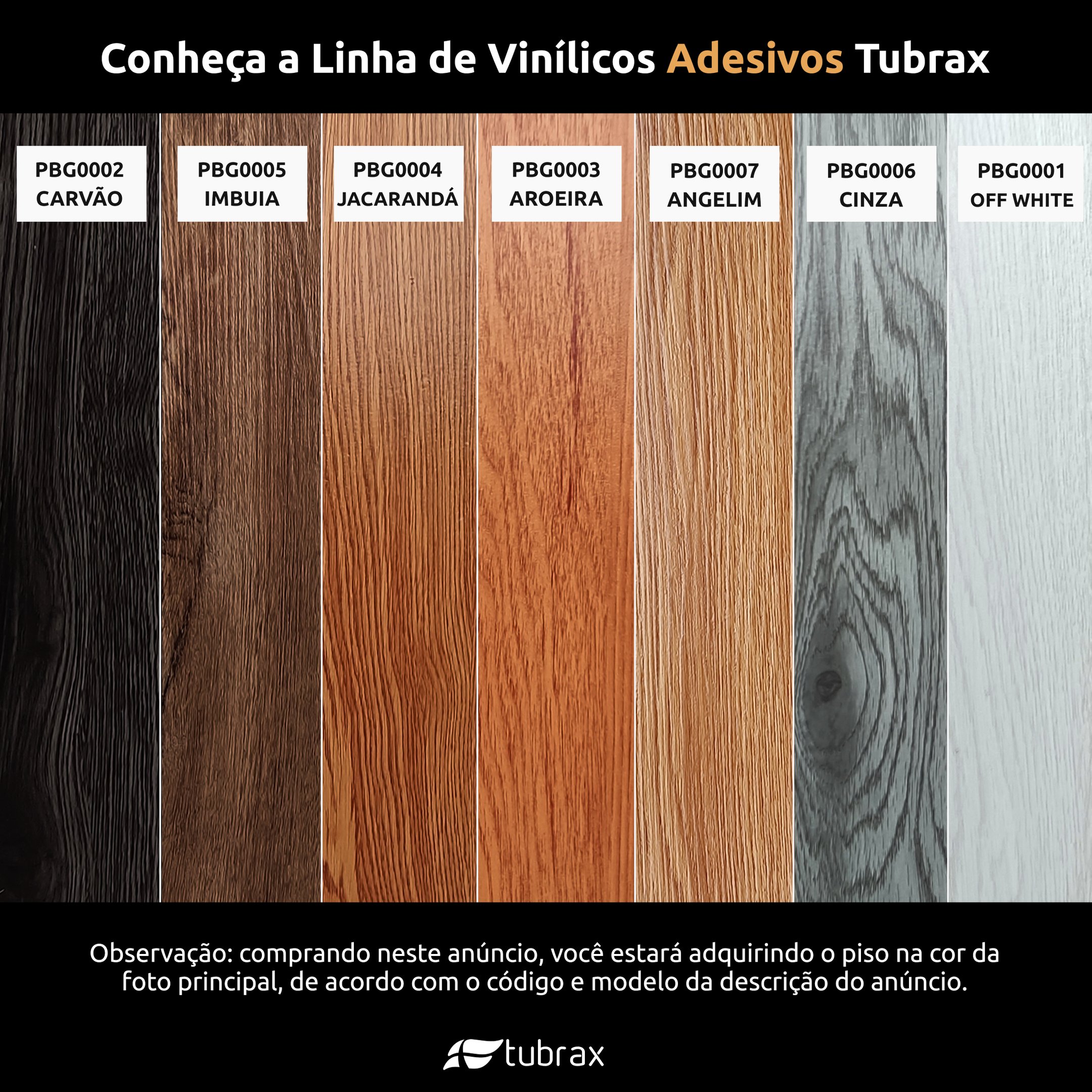 Piso Vinílico Autocolante Régua Amadeirado por M² Jacarandá Tubrax ...