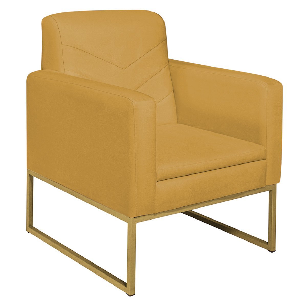 Poltrona Bella Base de Ferro Dourada Suede - Doce Sonho Móveis ...