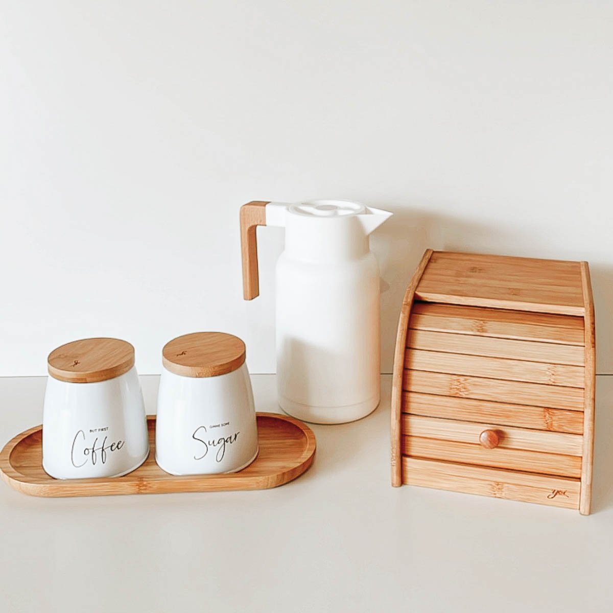 Lata Cantinho do Café Pote Hermético com Tampa em Bambu Açúcar Café ...