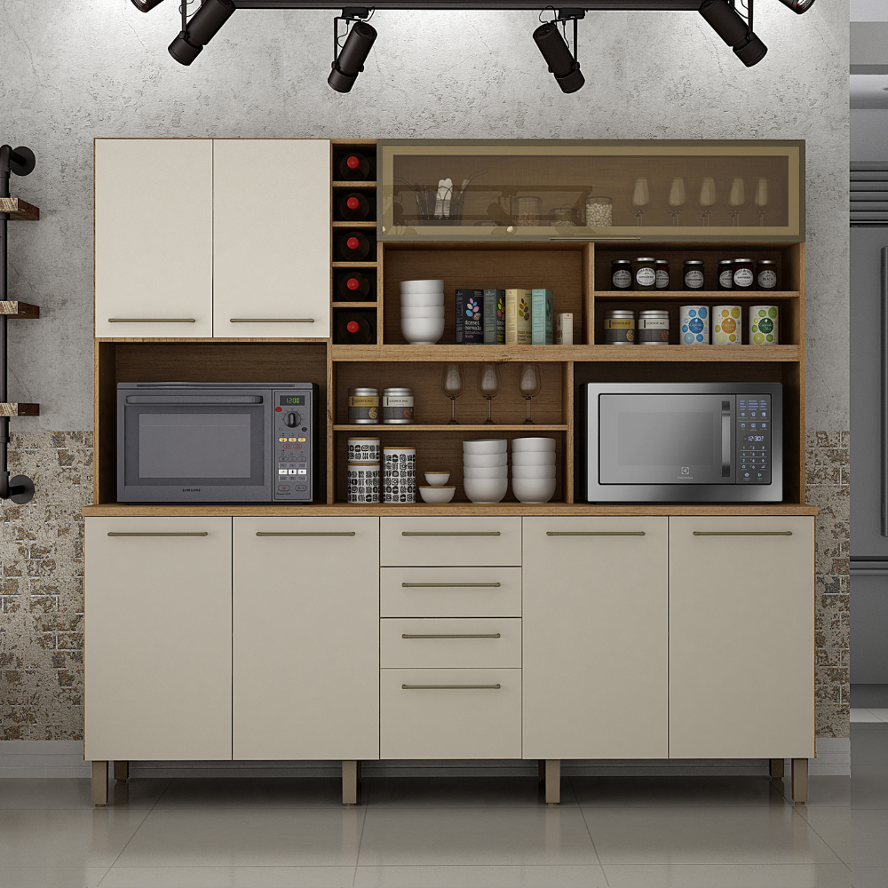 Armário Maranela Cinamomo/off White Valdemóveis | MadeiraMadeira