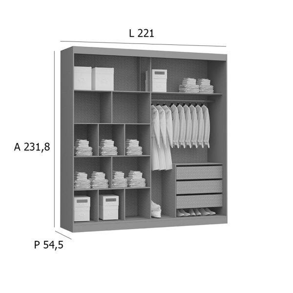 Guarda-Roupa 2 Portas de Correr Platinum Móveis Castro | MadeiraMadeira
