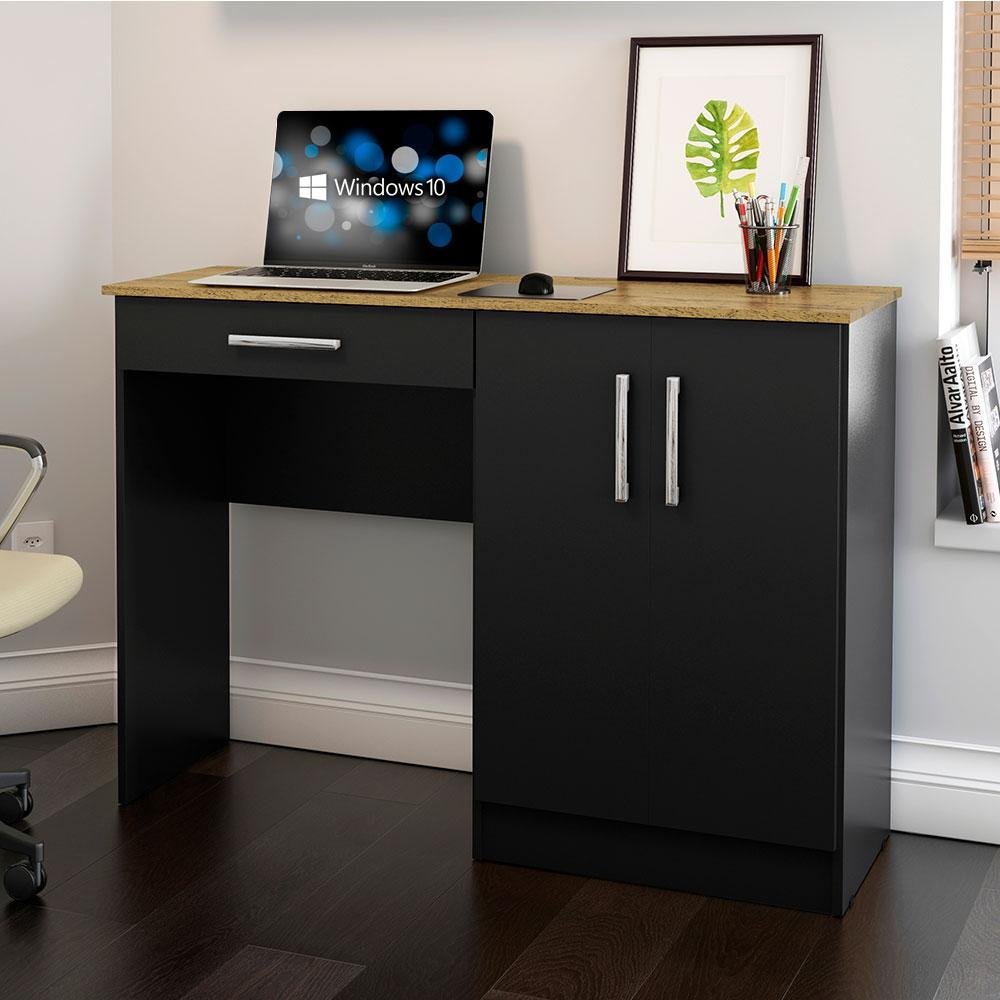 Mesa De Notebook Preto Acetinado Nature Space Patrimar | MadeiraMadeira