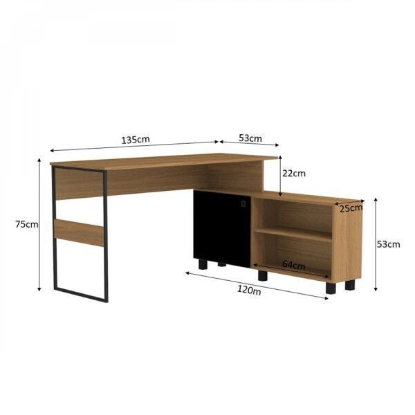 Escrivaninha em L Industrial Vegas Zaile Emobilia | MadeiraMadeira