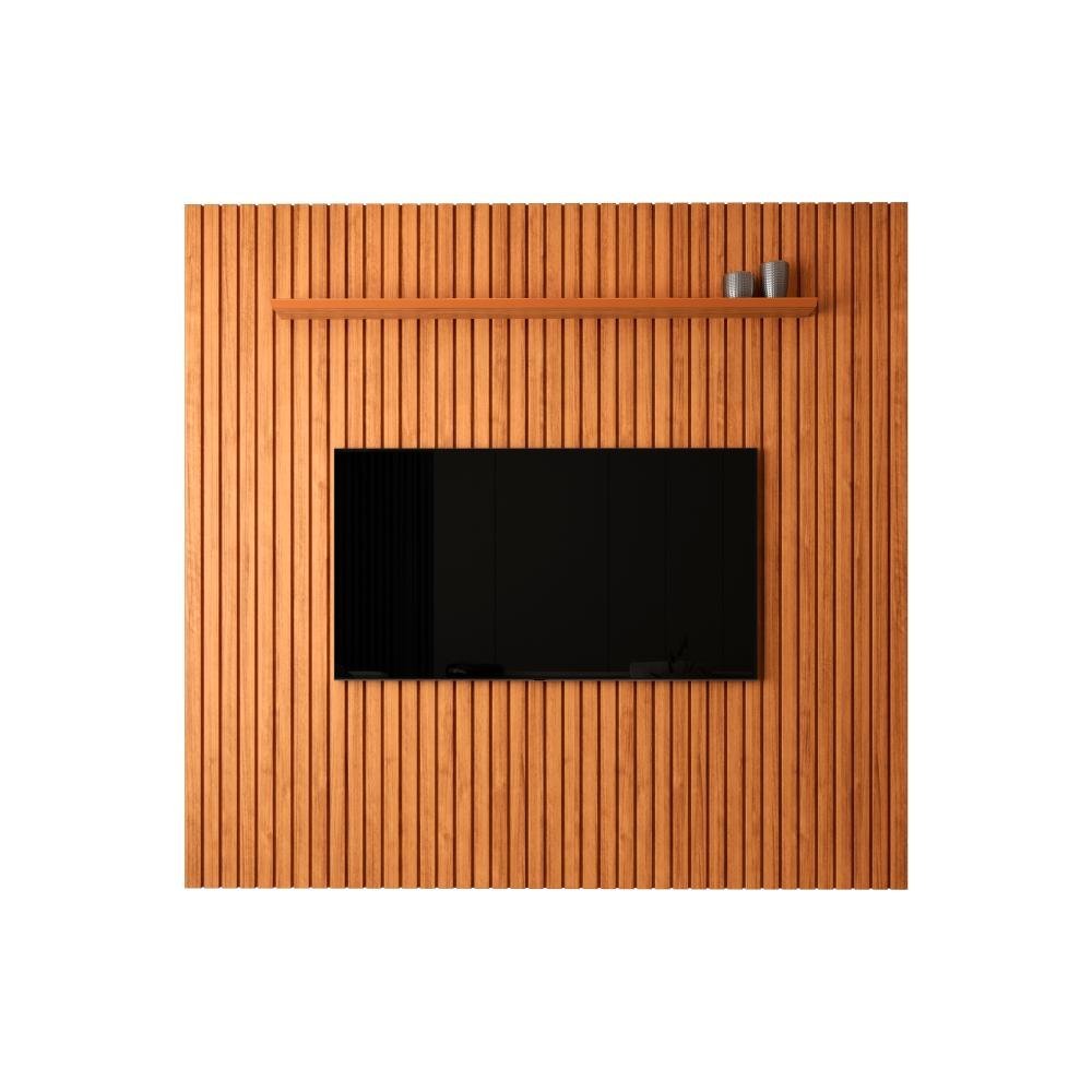 Painel Ripado para TV Até 75 Polegadas Intense 225cm Cor:Cedro ...