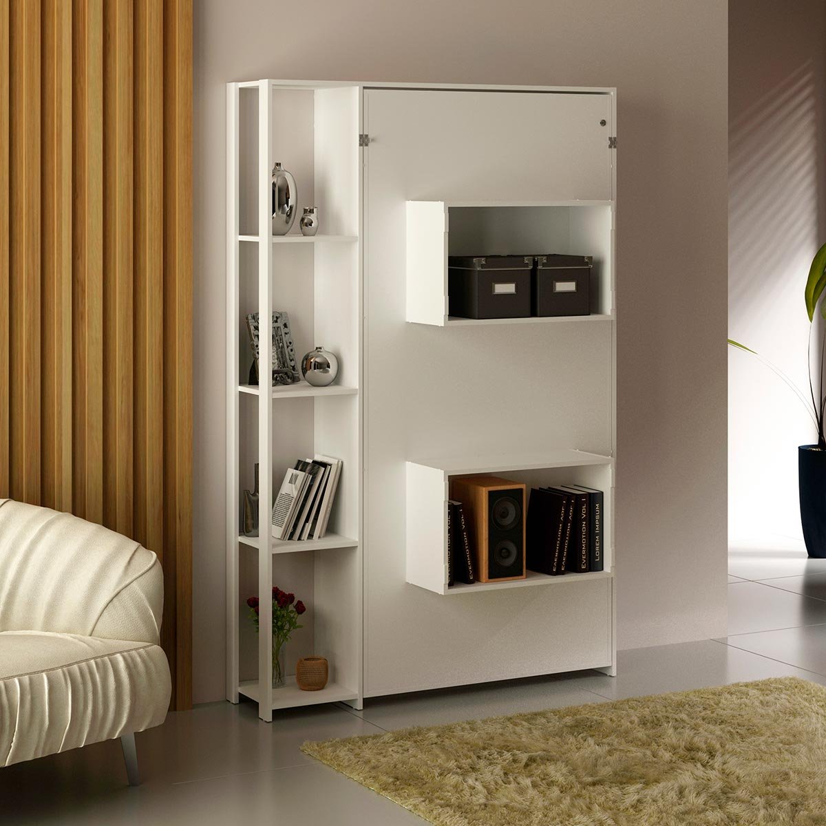 Cama De Solteiro Articulável Para Quarto Sala com Prateleira: Branco ...