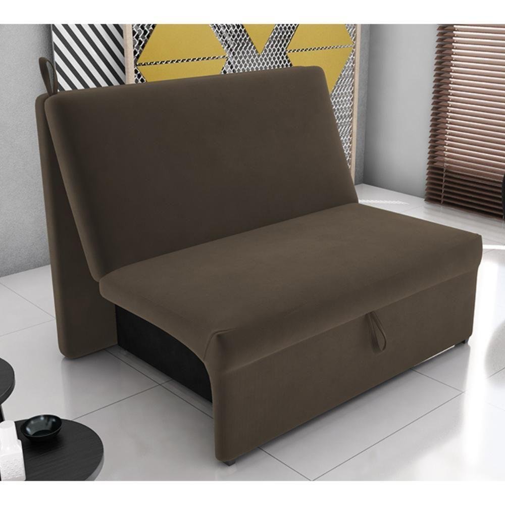 Sofá Cama 2 Lugares Belize Suede Cappuccino | MadeiraMadeira