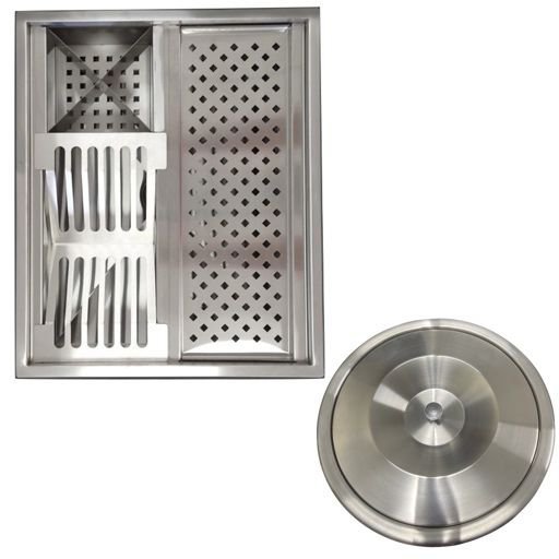 Calha Cozinha Pia Organizador Gourmet Retangular Louças + Lixeira 5L ...
