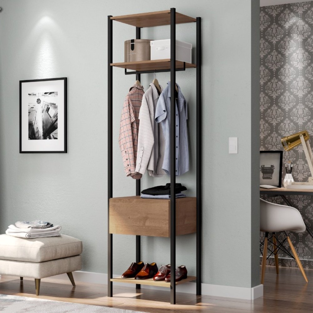 Guarda-Roupa Industrial Mayra Modular Preto | MadeiraMadeira