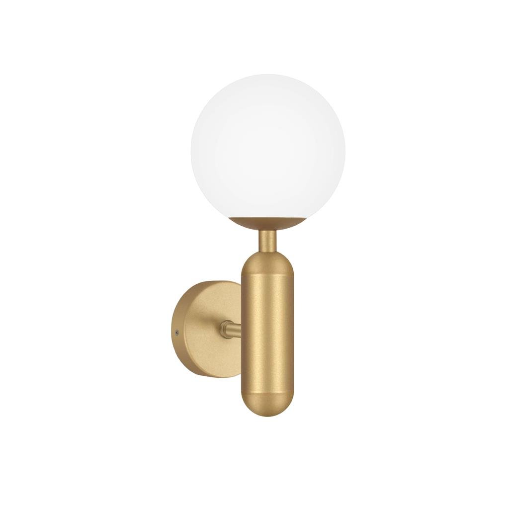 Arandela de Parede Dourado Mate Globo Vidro Retro 18X26cm G9 ...