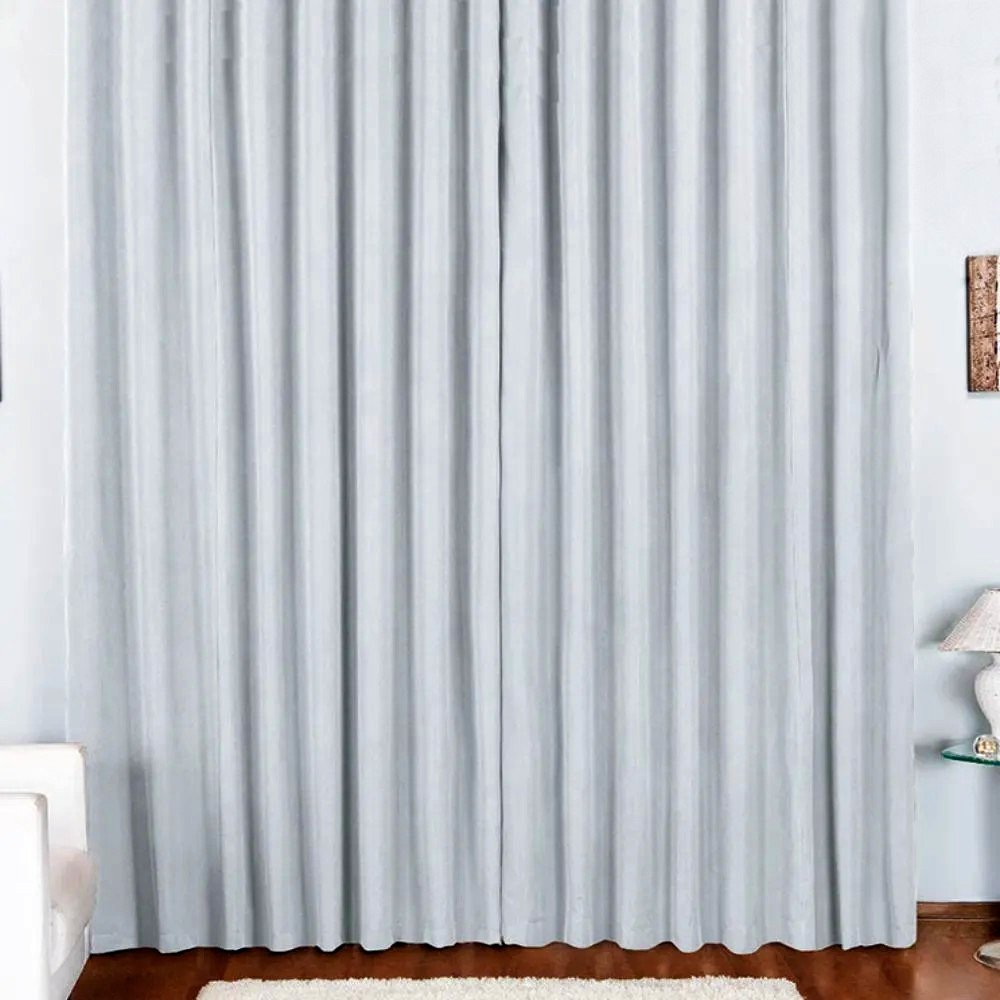 Cortina Lisa Pryme Oxford 2x1,7m Trilho Comum Branca Sala Quarto ...