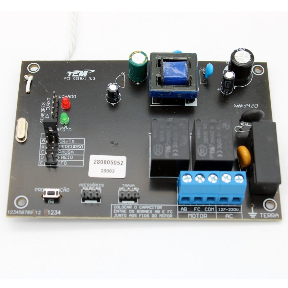 Central de Comando Portão Automático TEM PT-40 433mhz | MadeiraMadeira