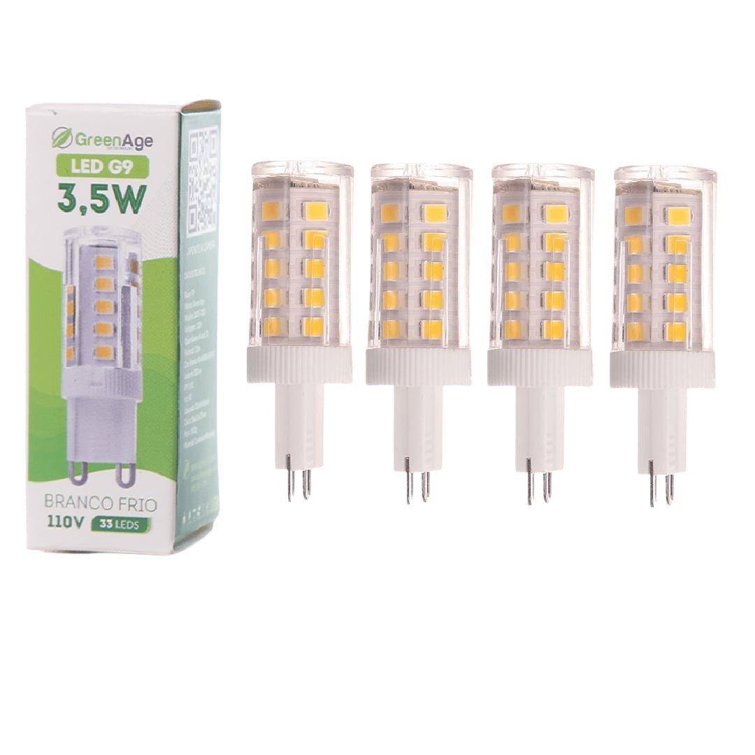 Lâmpada Led G9 Bipino 3.5W Branco Frio Lustres 110V Kit 4 | MadeiraMadeira