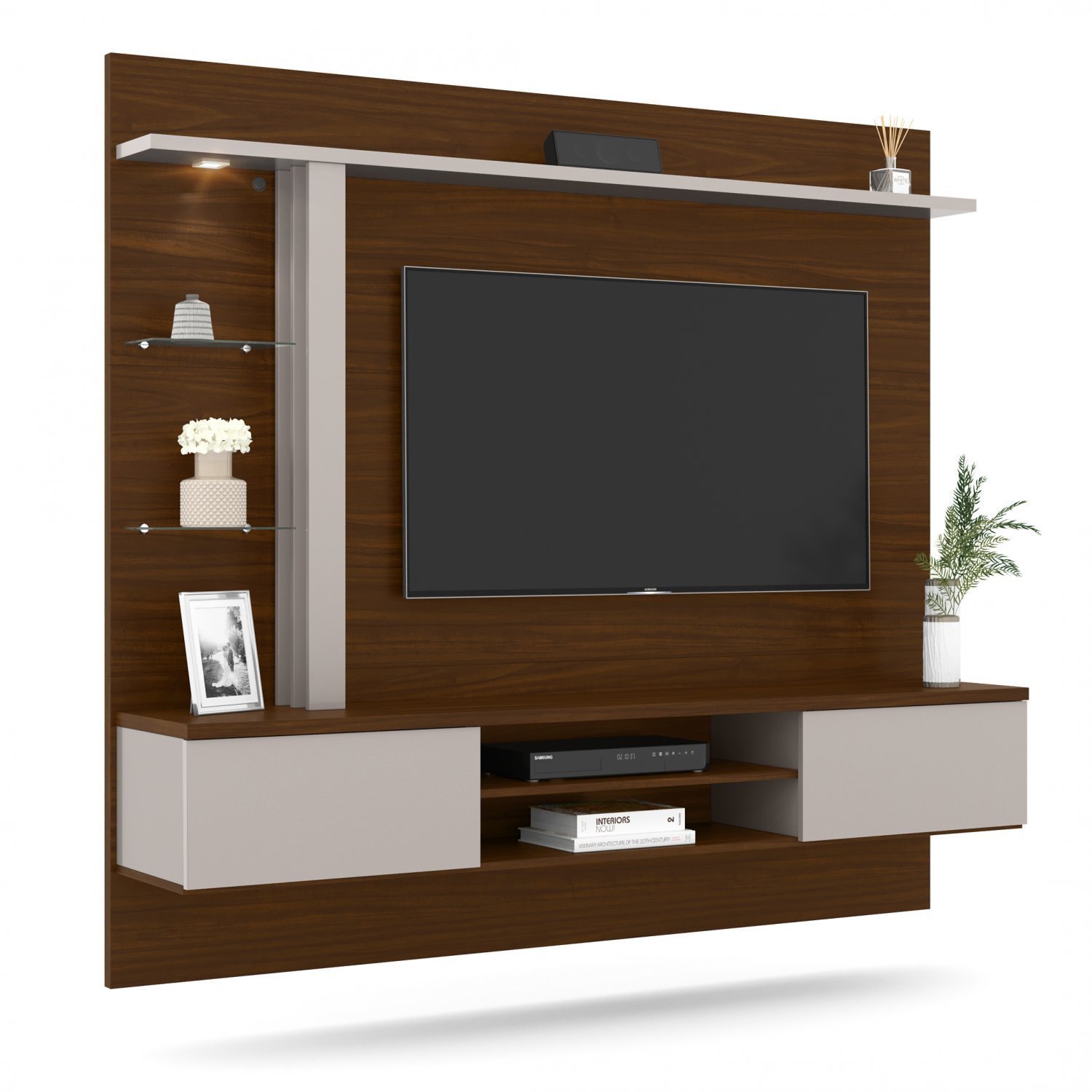 Painel Home para TV até 60 Polegadas com LED 2 Portas Basculante Salinas Colibri Móveis ...