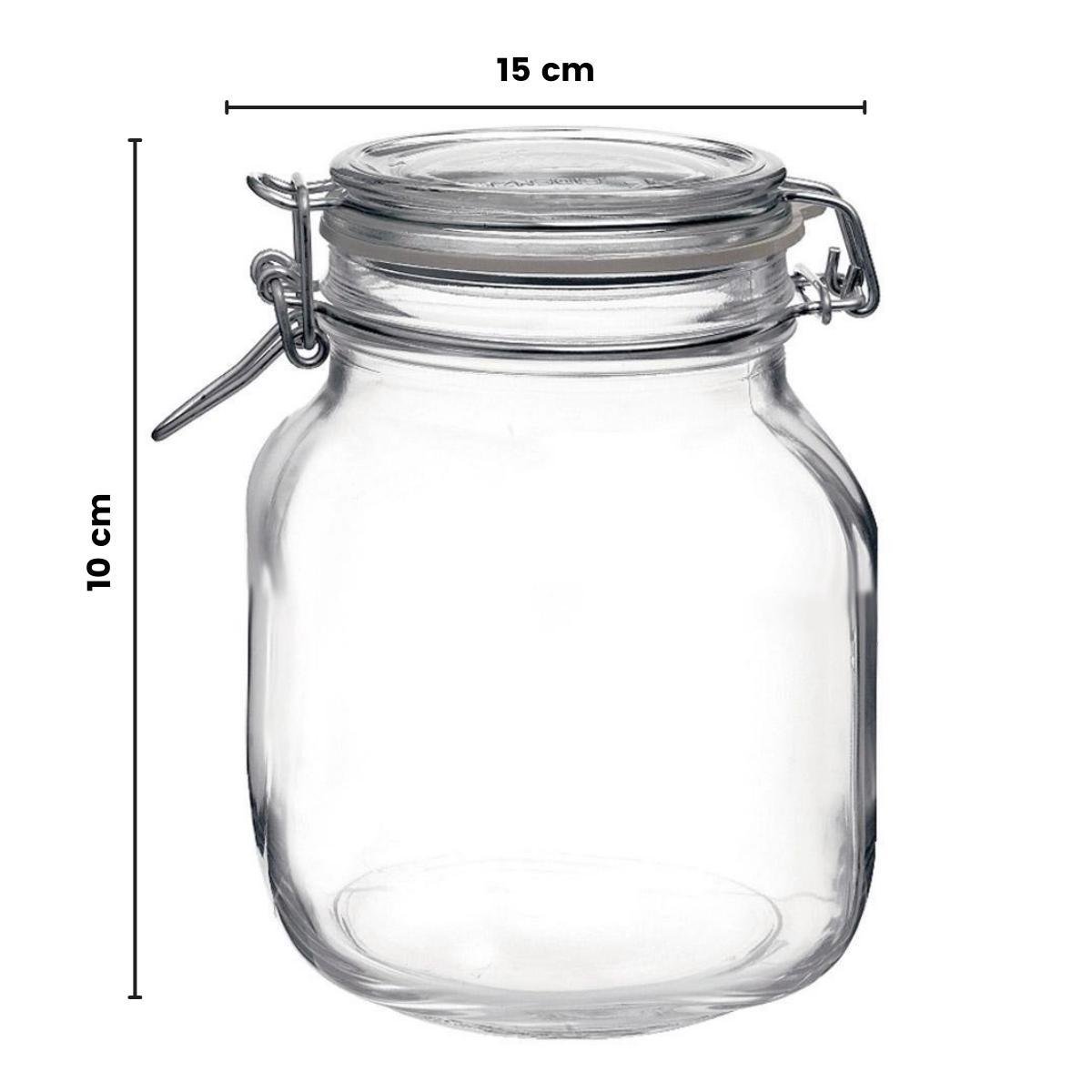Pote De Vidro Com Fechamento Hermético 800Ml Transparente | MadeiraMadeira