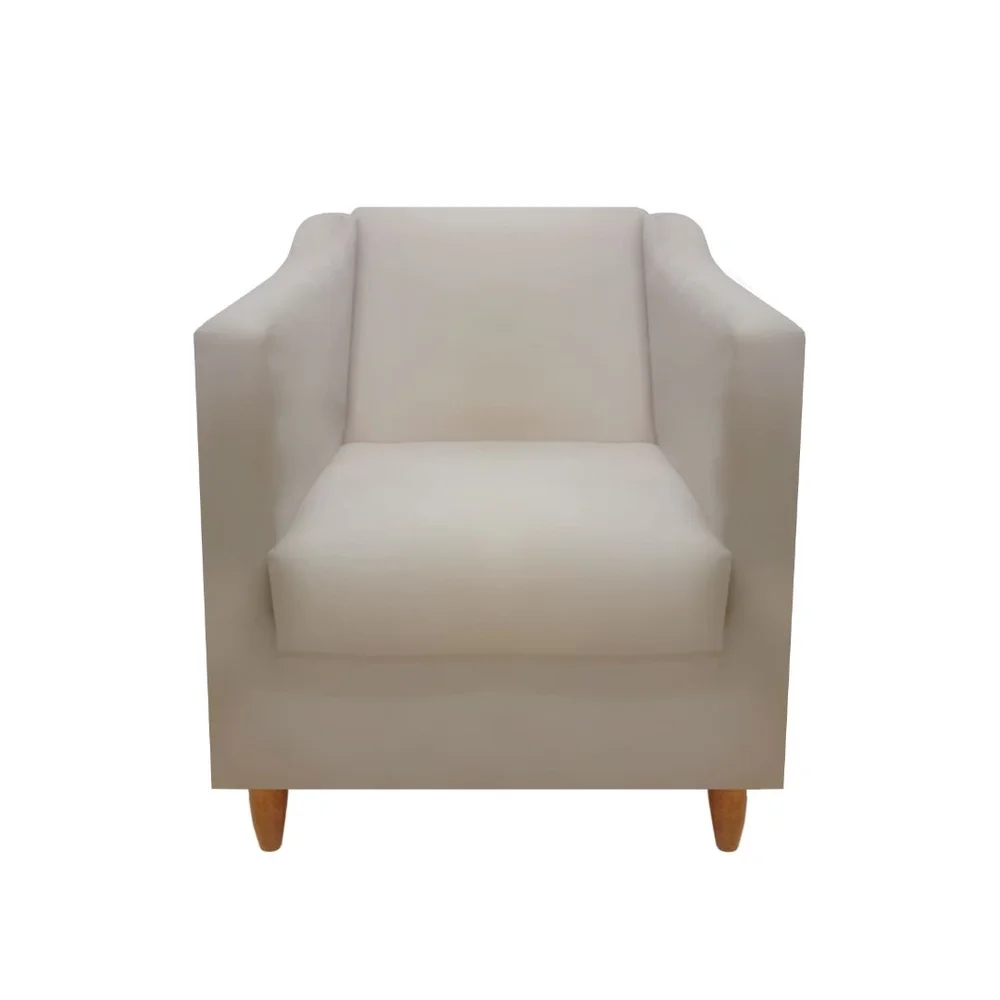 Kit 02 Poltronas Tila Suede - Bege | MadeiraMadeira