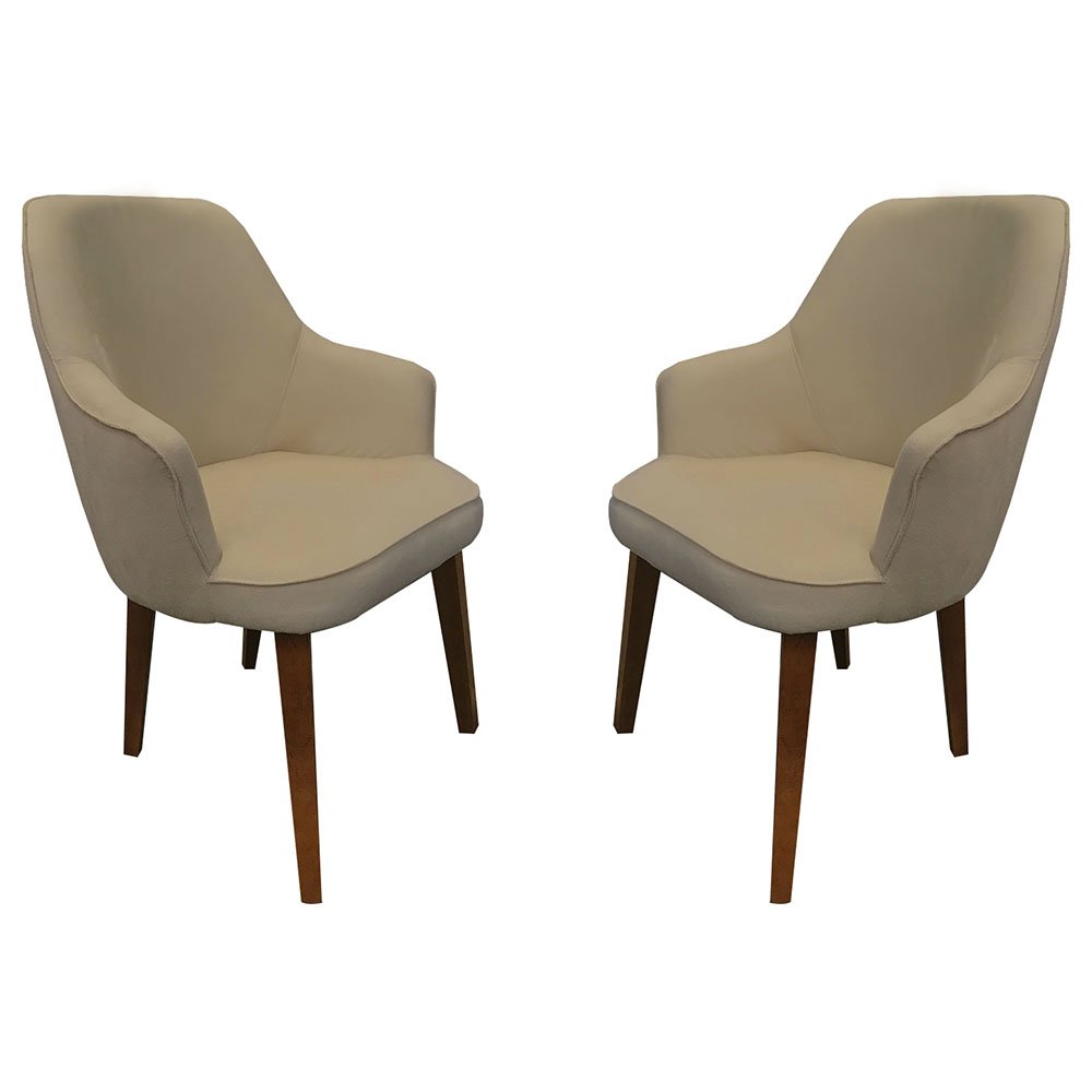 Kit 2 Cadeiras Decorativa Lara Suede Bege Rosado - Dominic Decor ...