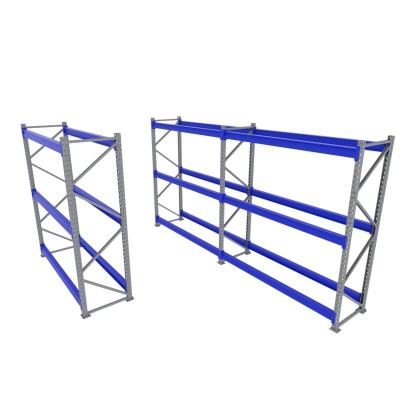 Expositor 3 mini porta pallet 250 kg 180x200x60 (CxLxP) cinza com azul ...