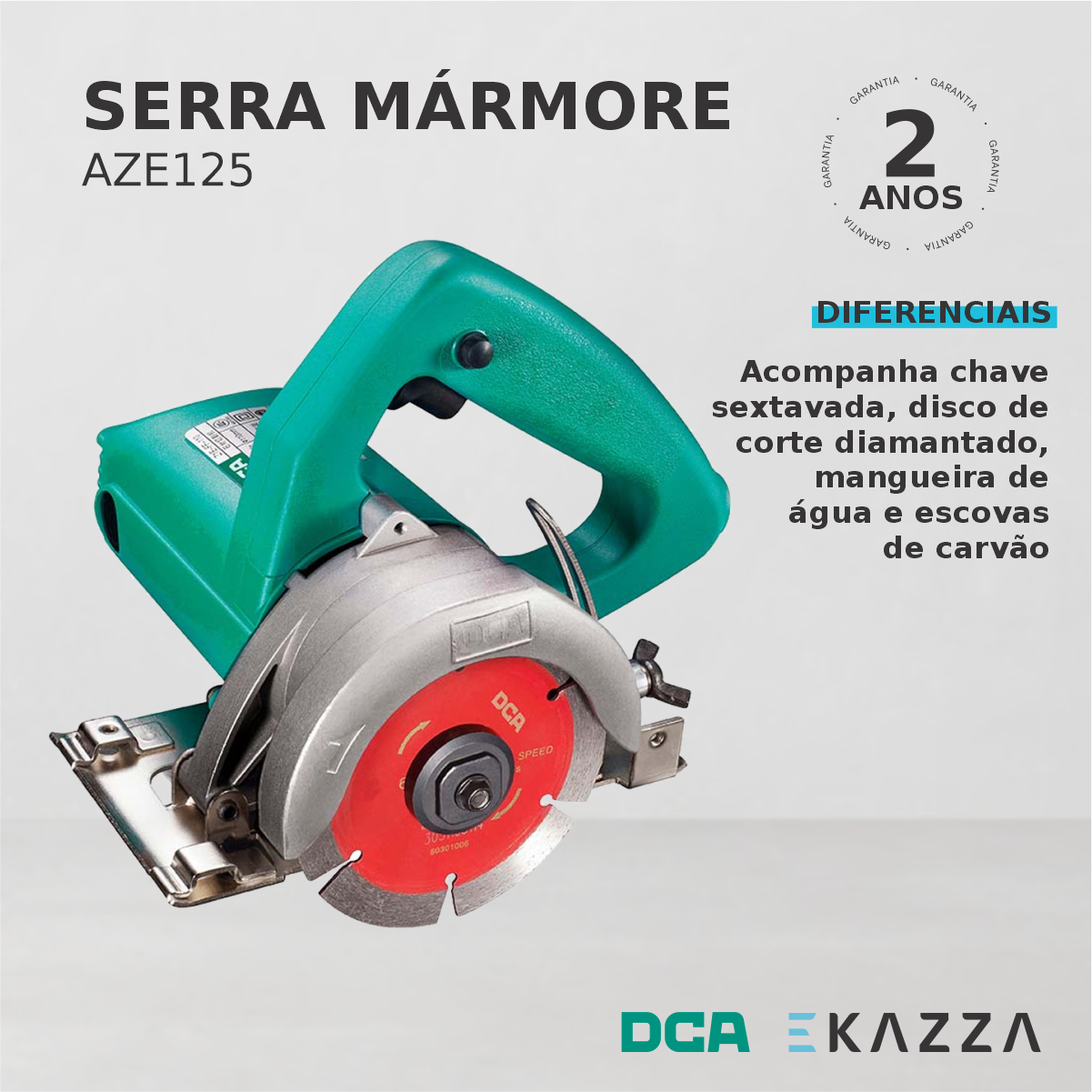 Serra Mármore 125MM 1600W 220V AZE125 - DCA | MadeiraMadeira
