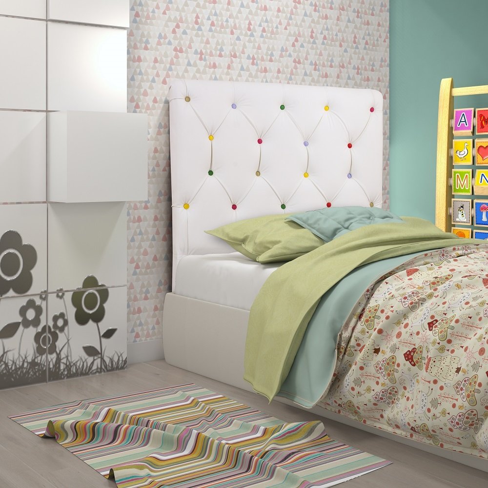 Cabeceira Solteiro 088Cm para Cama Box Marcela Material Sintético ...