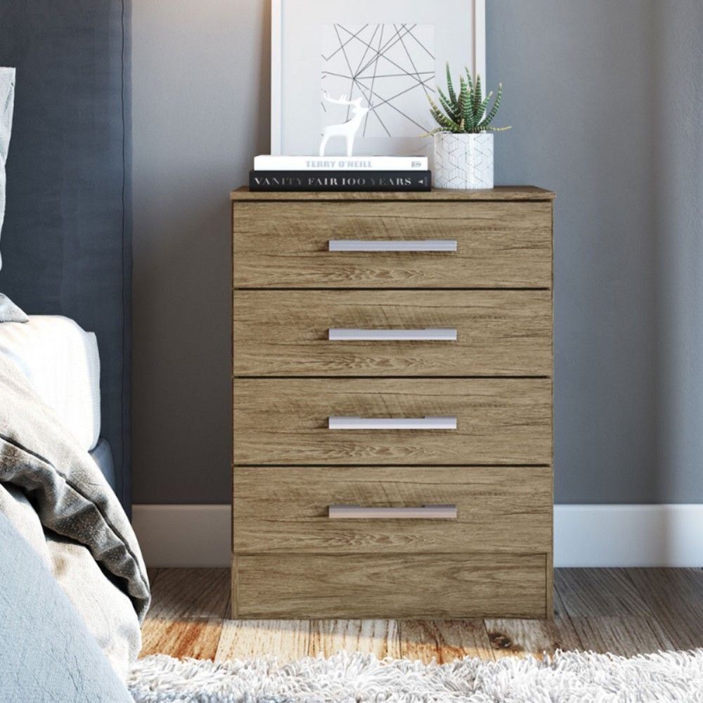 Cômoda Basic 4 Gavetas Cm1041 Wood - Decibal Móveis | MadeiraMadeira