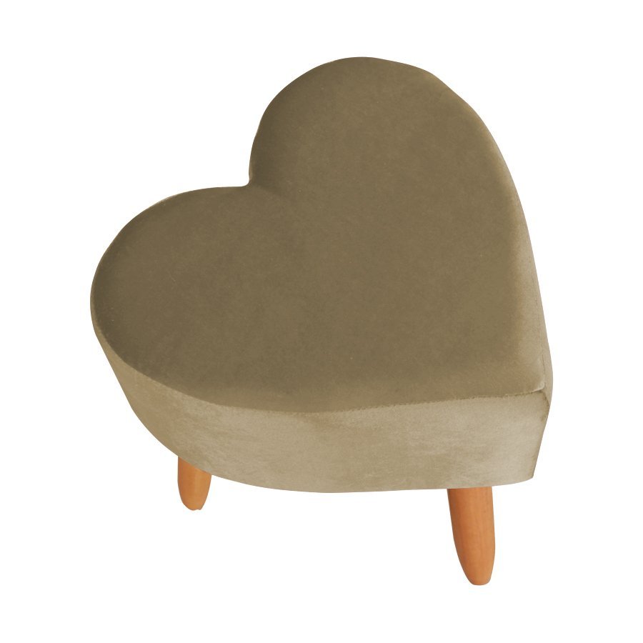Puff Decorativo Romantico Coração Suede Pés Palito Bege Ec Móveis ...