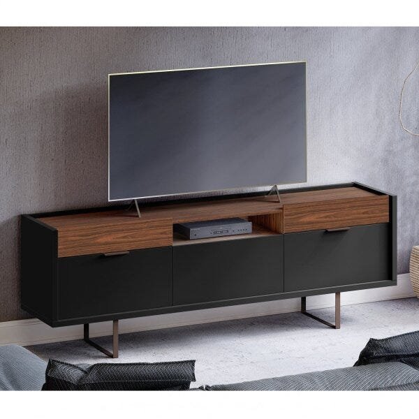Rack para TV até 60 Polegadas 3 Portas 2 Gavetas Berlim Versátile Casa ...