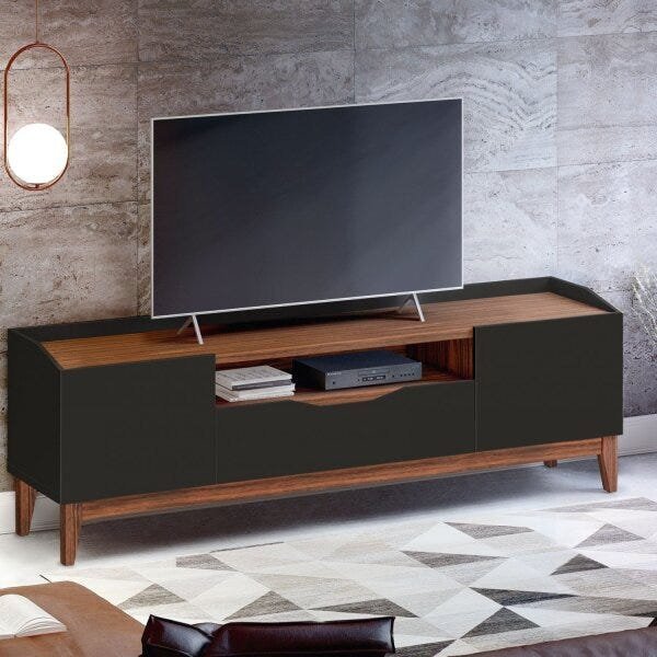 Rack para TV até 60 Polegadas 2 Portas 1 Gaveta 180cm Versátile Casa D ...