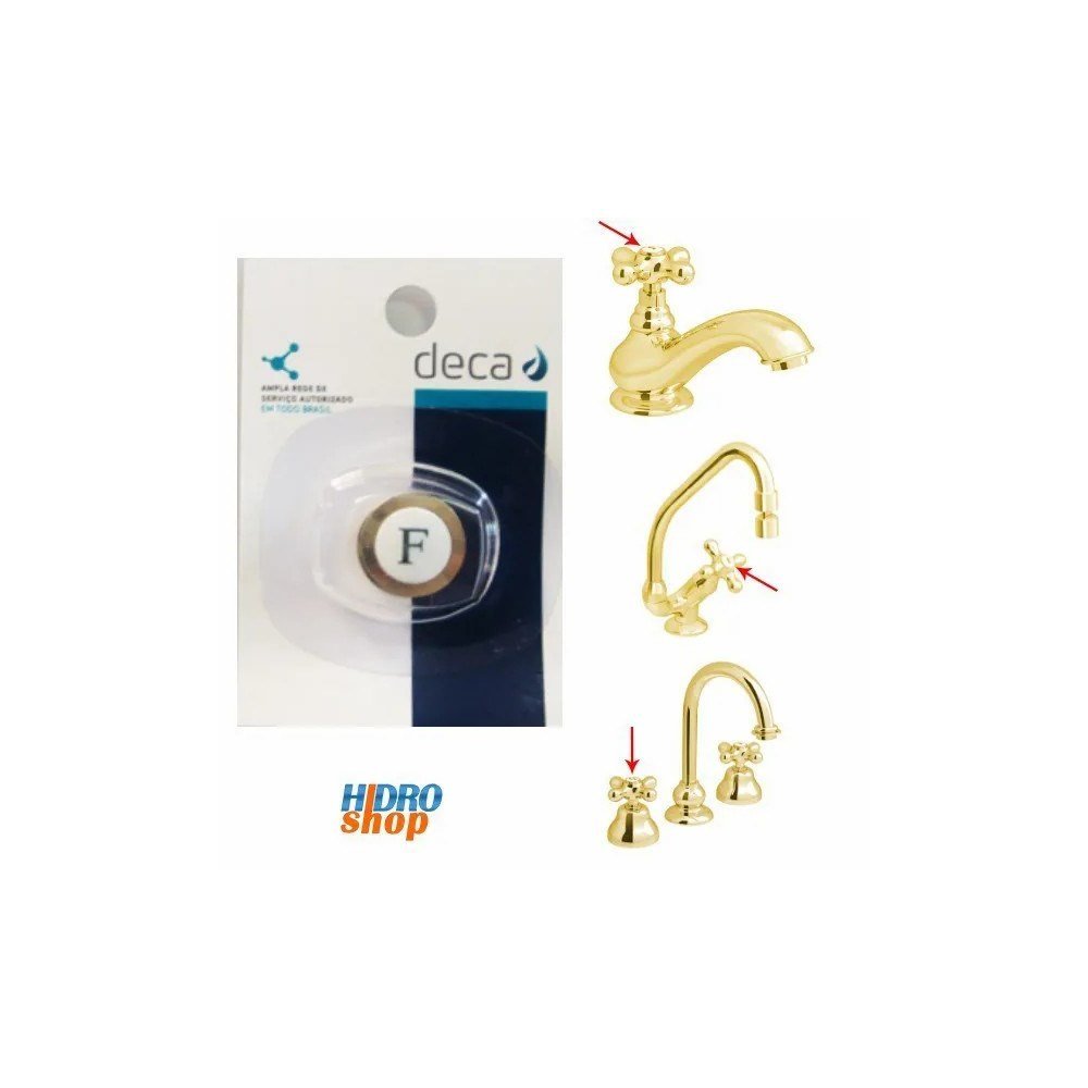 Botão F Dourado para Acabamento Deca Belle Epoque Tradicional - 4492023 | MadeiraMadeira