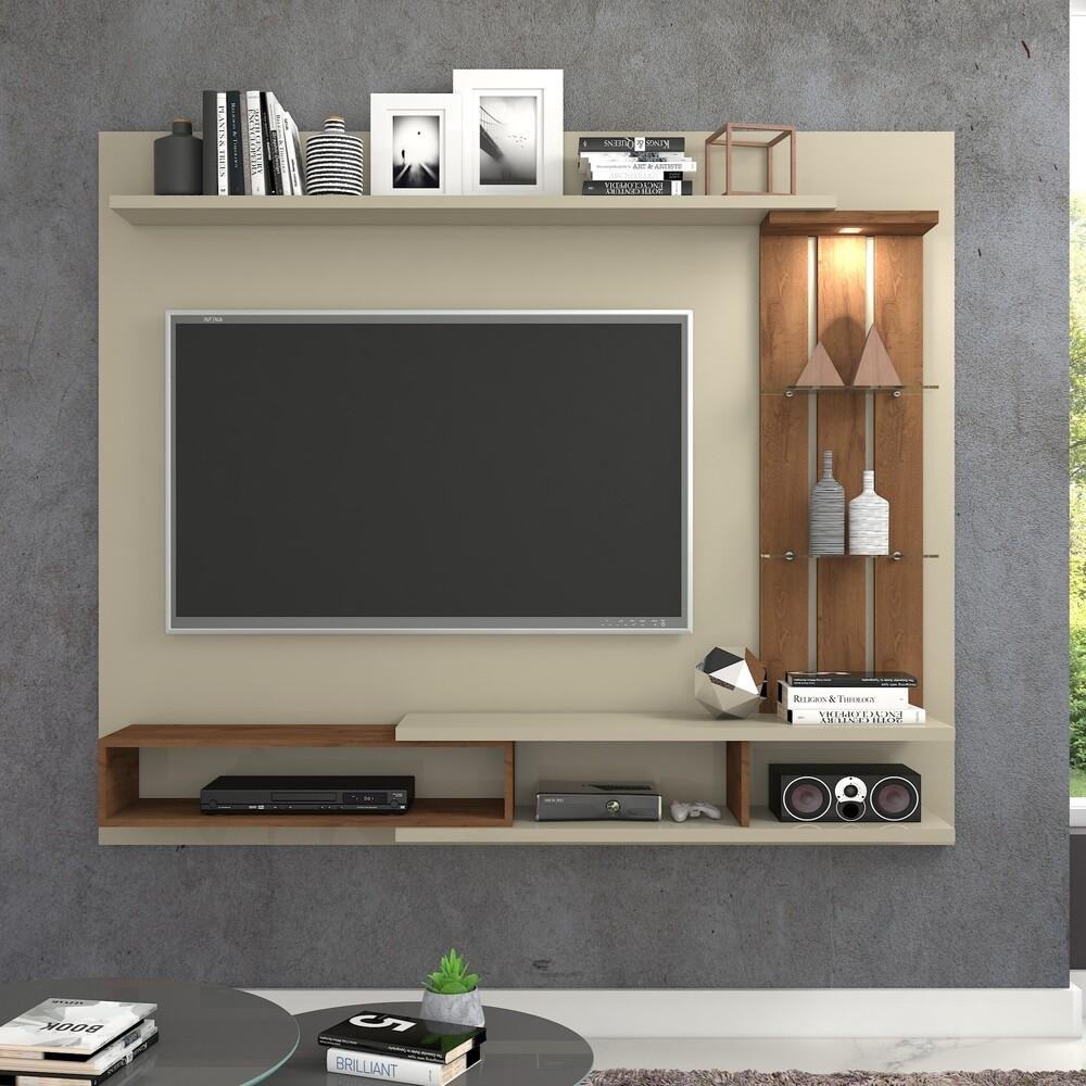 Painel Home para Tv Até 55 Polegadas 180cm com Led Branco Off White ...