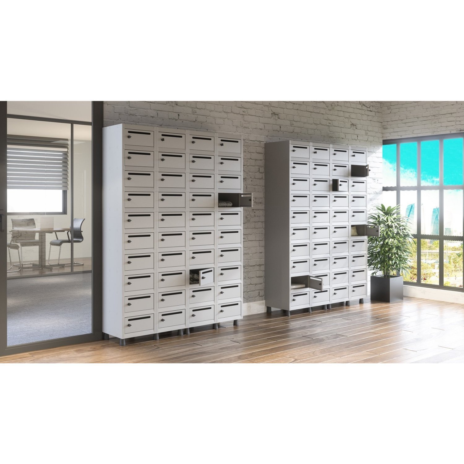 Armário Guarda Volume Locker Caixa Postal 10 Portas Aço APOP 501/10 ...