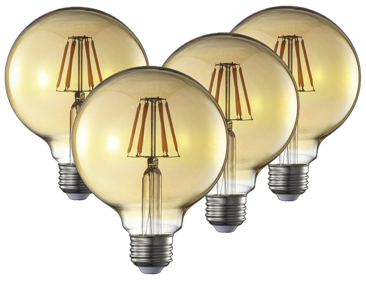 Lampada Decorativa de Filamento LED G95 Kit com 4 Unidades | MadeiraMadeira
