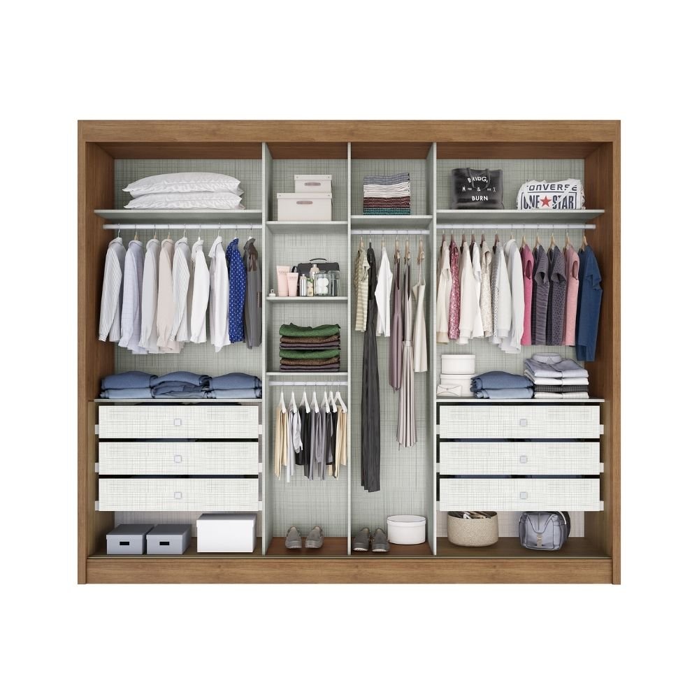 Guarda Roupa Casal 6GAV 3PTS Com Espelho Sollo Plus Novo Horizonte ...