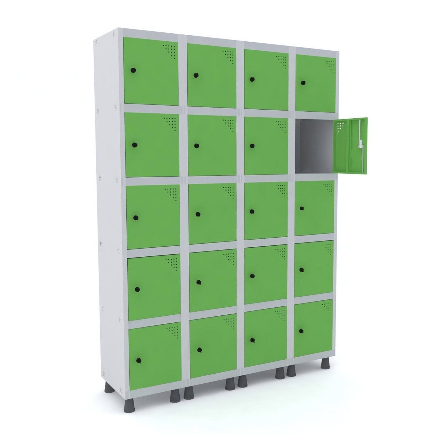 Armário Guarda Volume Locker Roupeiro 20 Portas Aço Grp 504/20 Verde ...