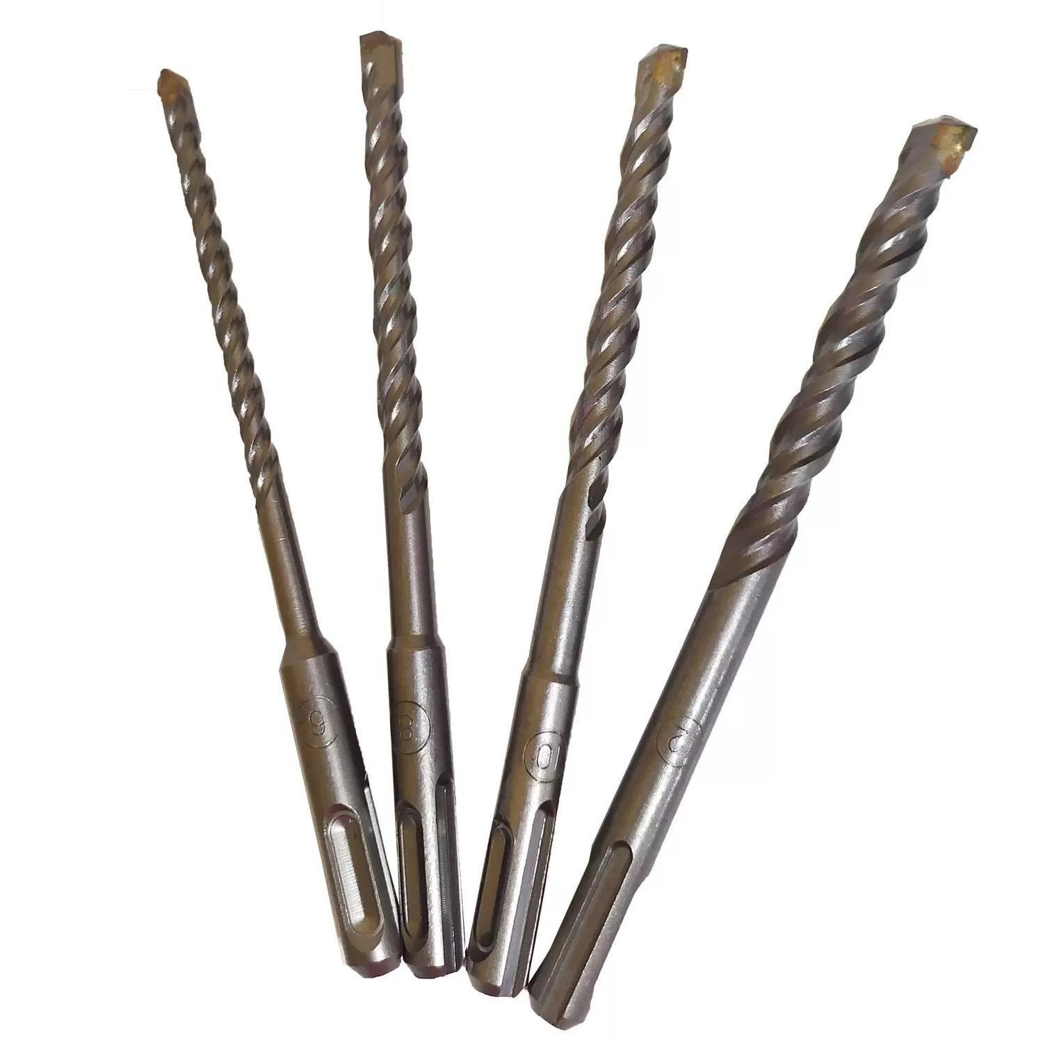 Kit 4 Brocas Sds Plus Longa Fura Parede 300mm - Fertak | MadeiraMadeira