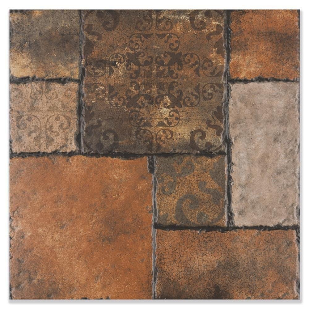 Piso Cerâmico Hd Acetinado Fattoria Marrom 53X53Cm | MadeiraMadeira