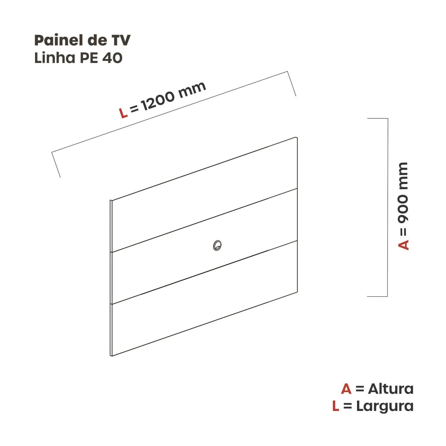 Painel para TV até 45 Polegadas 120x90cm Pe40 | MadeiraMadeira