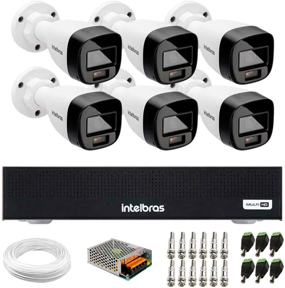 Kit 6 Câmeras Intelbras Vhd 1220 B Full Color Bullet Full Hd 1080p ...