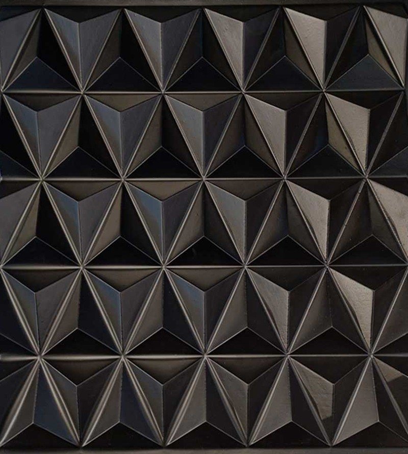 Placa Pianel PVC Triângulos Preto 3d Revestimento de Parede Decorativa ...