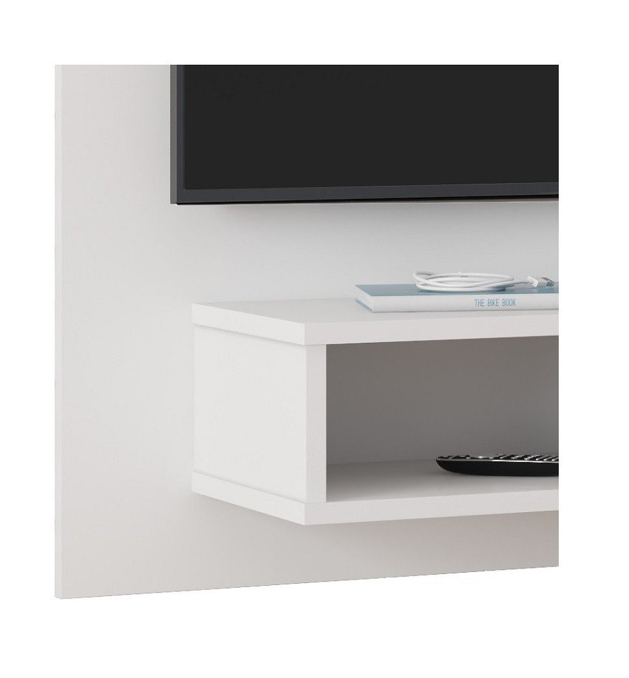 Painel TV 32 Polegadas Fit Nicho e Prateleira MDF - beemóveis - Branco | MadeiraMadeira