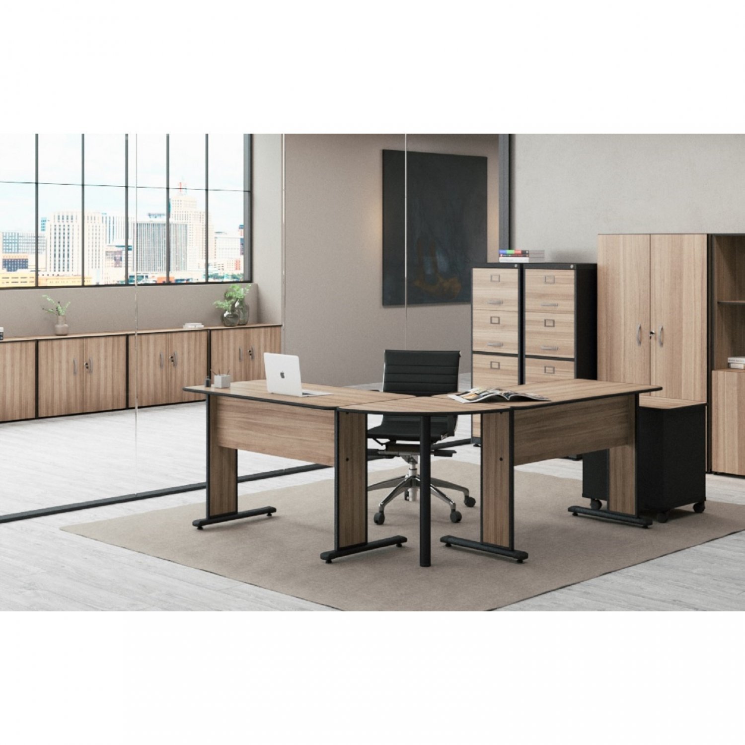 Mesa para Escritório em L Estação de Trabalho ETP1515 Maxxi Pandin ...