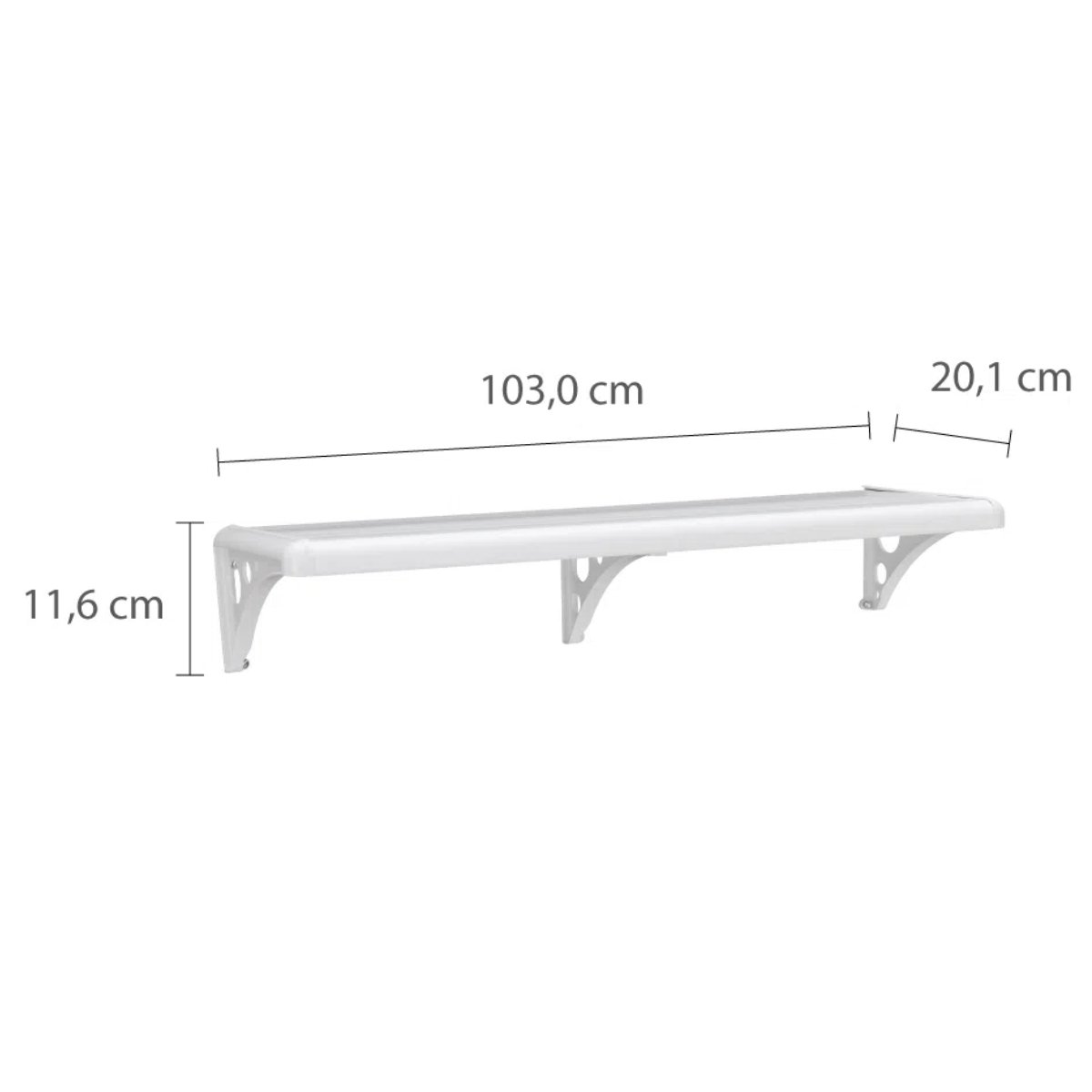 Prateleira Multiuso Branca Com Suporte | 103x20cm | Astra | MadeiraMadeira