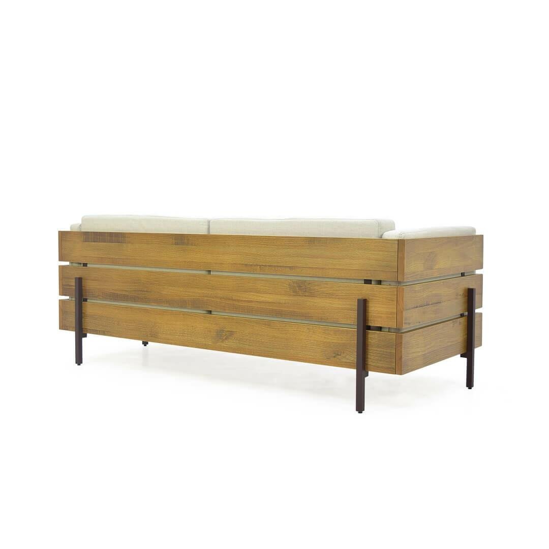 Sofá de Madeira e Ferro Loft 3 Lugares - Iaza Moveis | MadeiraMadeira