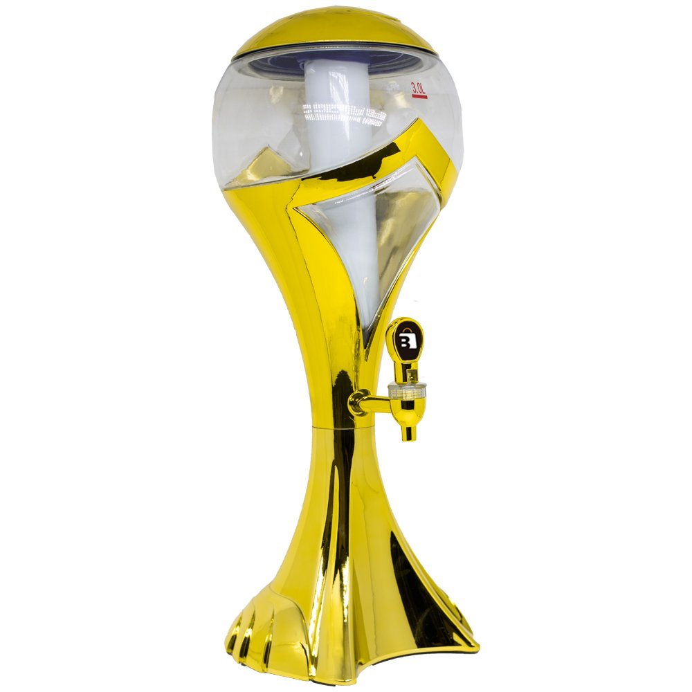 TORRE DE CHOPP 3L EM PLASTICO MODELO REDONDO - Dourado | MadeiraMadeira